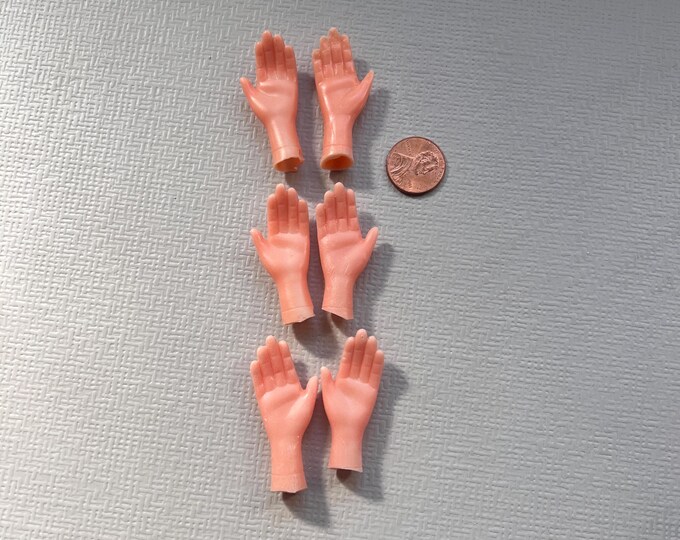3 Pairs of Plastic Hands Craft Supply for Doll Making and Assemblage ...