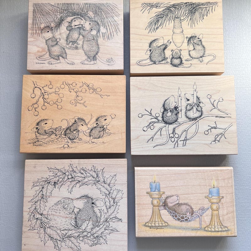 Vintage Ink Stamps Mice - Etsy