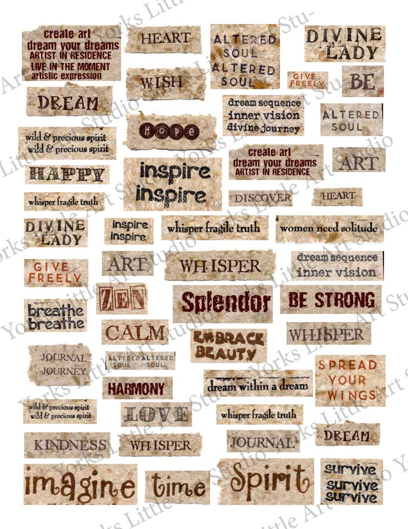 Digital Download of 3 Pages Full of Words for Mixed Media Art - Etsy Canada