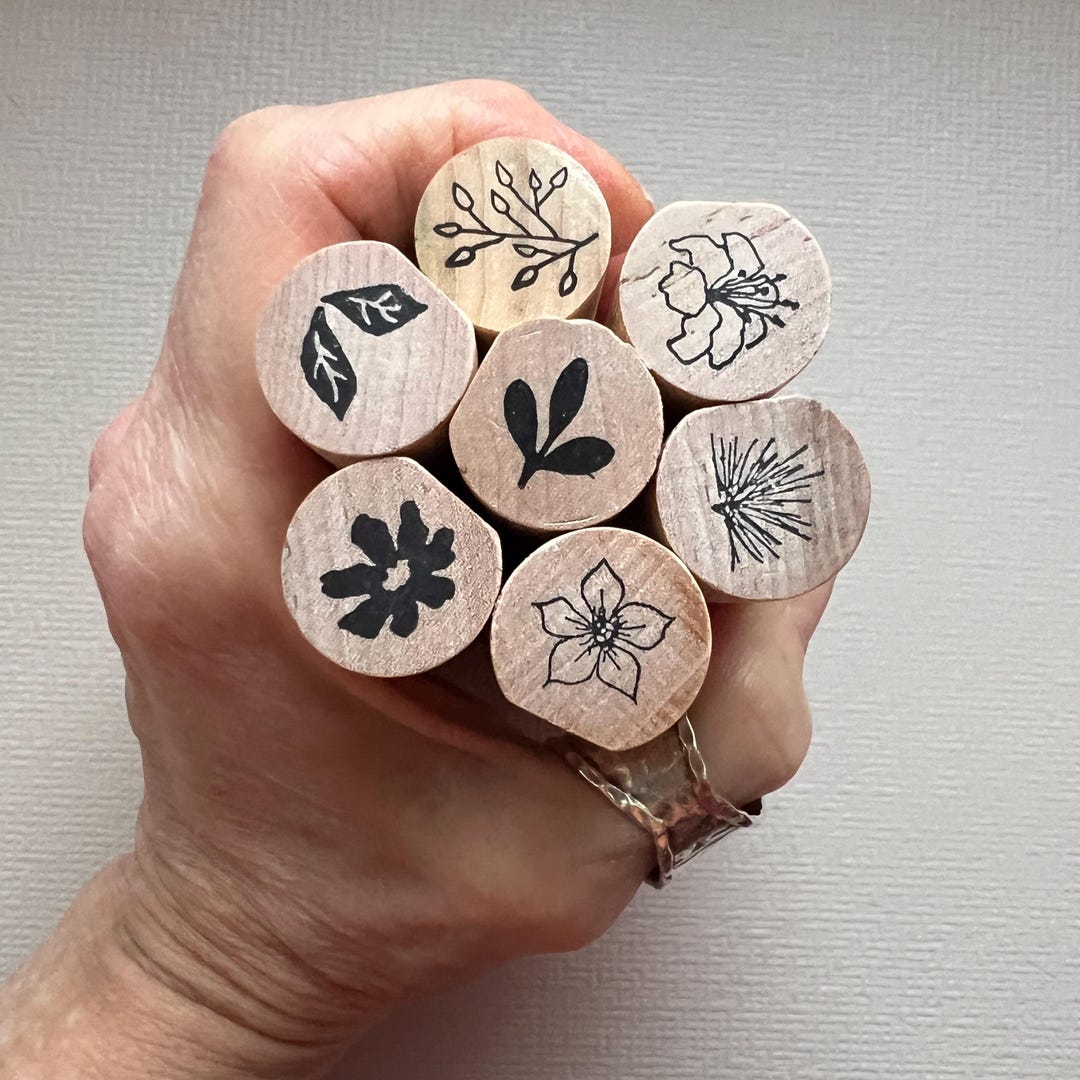 Rubber Stamp by Judith Peg Stamps Set of 7 Wood Mounted Rubber Stamp - Etsy