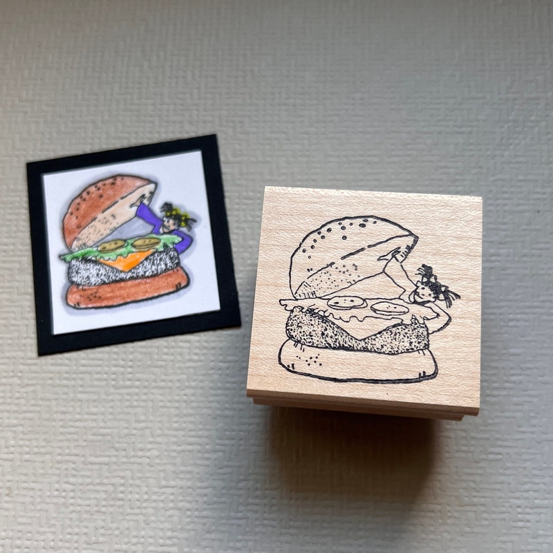 Burger Stamp - Etsy