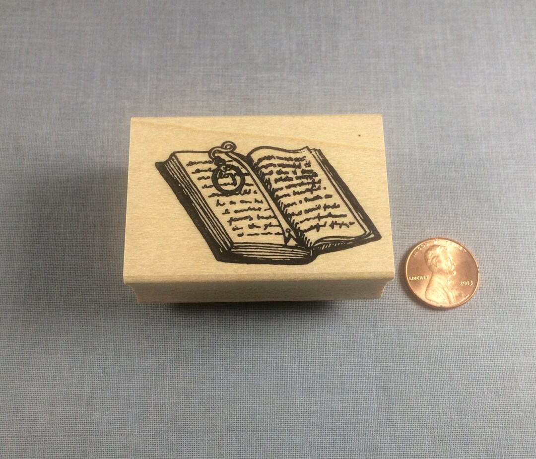 Open Journal Book Rubber Stamp - Etsy