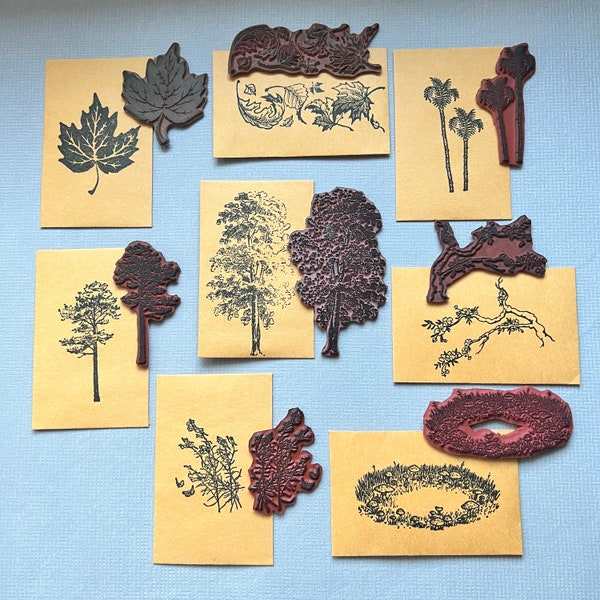 Leaf Rubber Stamp - Etsy