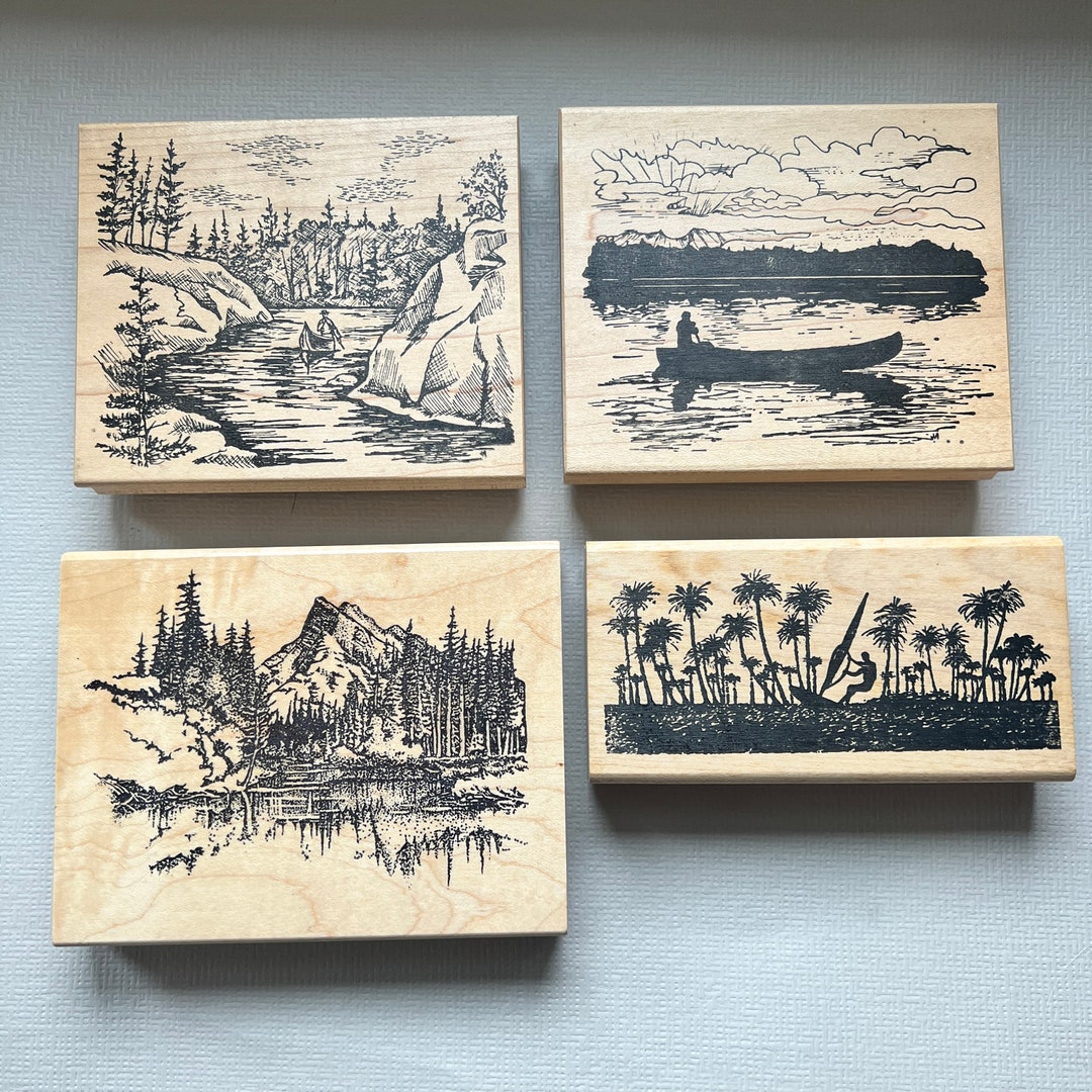 Rubber Stamp Nature Outdoor Scenes Wood Mounted Art Rubber Stamps - Etsy
