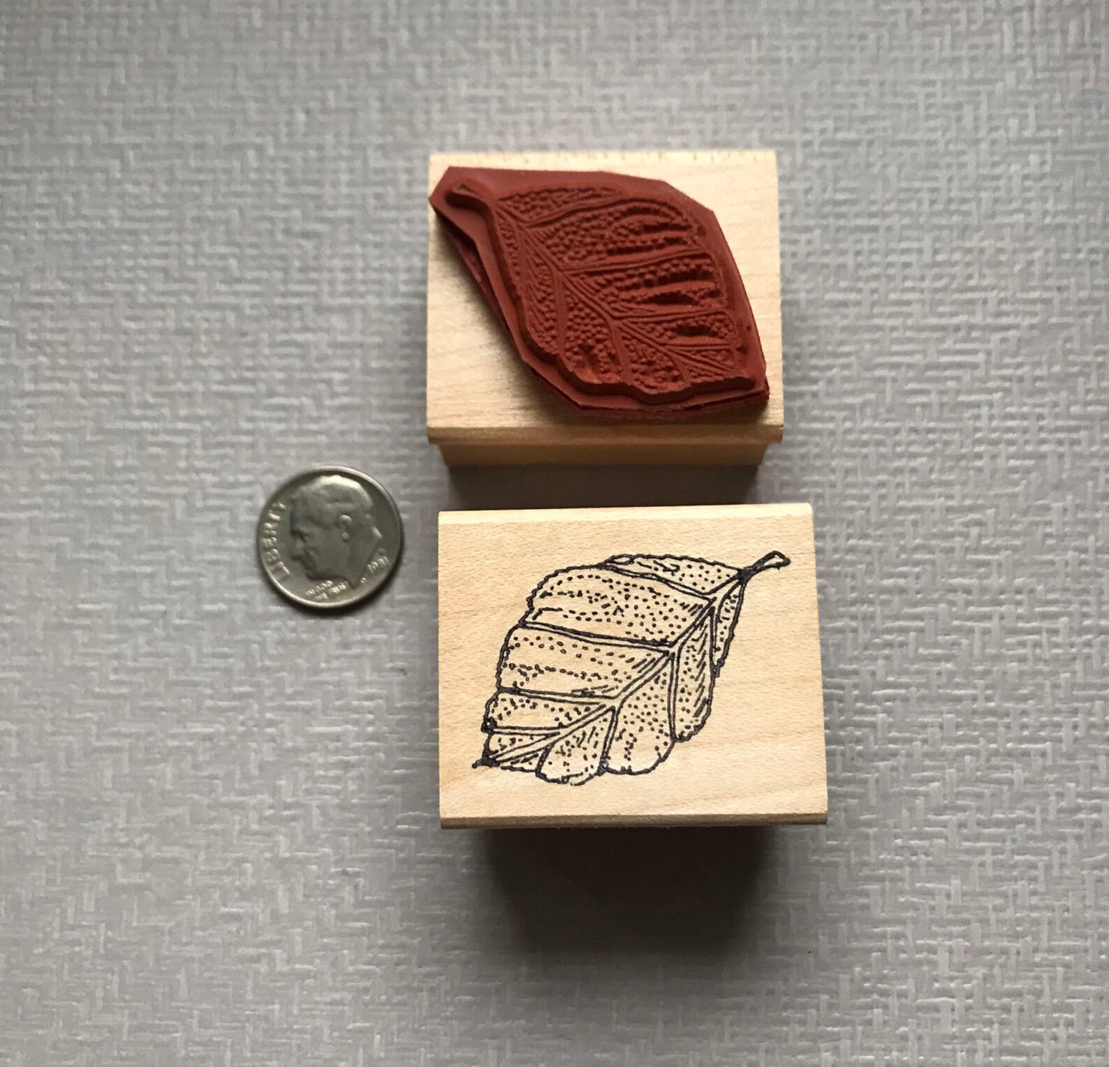 Single Leaf Rubber Stamp - Etsy