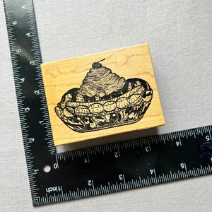 Vintage Rubber Stamp Sundae Large Ice Cream Cone and Ken - Etsy
