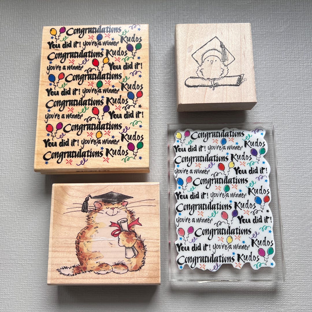 Graduation Vintage Rubber Stamp Backgrounds or Characters ...