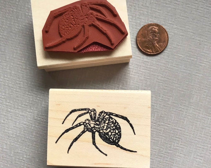 Spider Wood Mounted Rubber Stamp - Etsy
