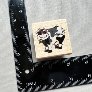 Vintage Rubber Stamp Pick Your Funny Cow Farm Animal Wood Mounted ...