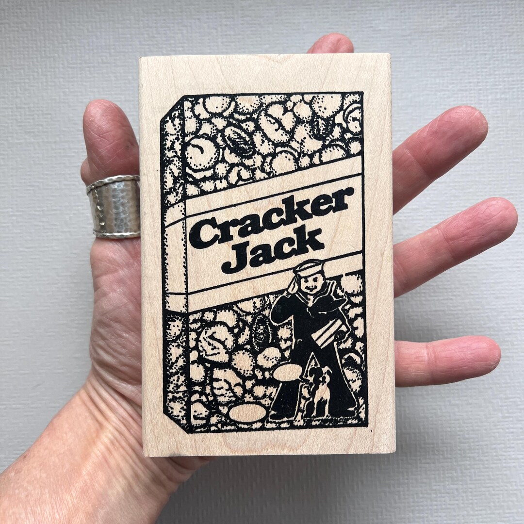Vintage Rubber Stamp Large Cracker Jack Wood Mounted Stamp From Stampa ...