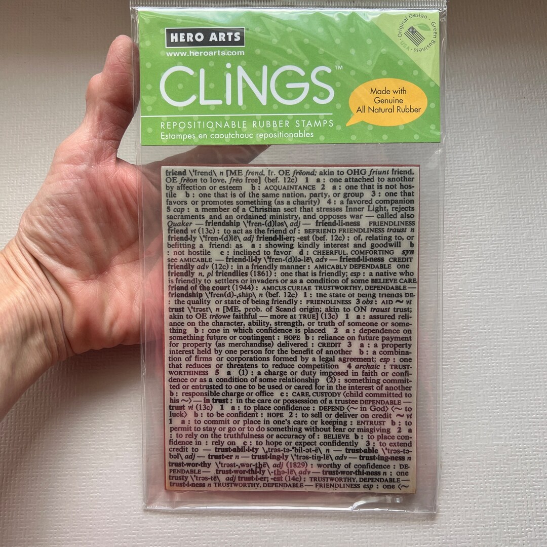 Rubber Stamp Words Friends Background Cling Rubber Stamp From Hero Arts ...