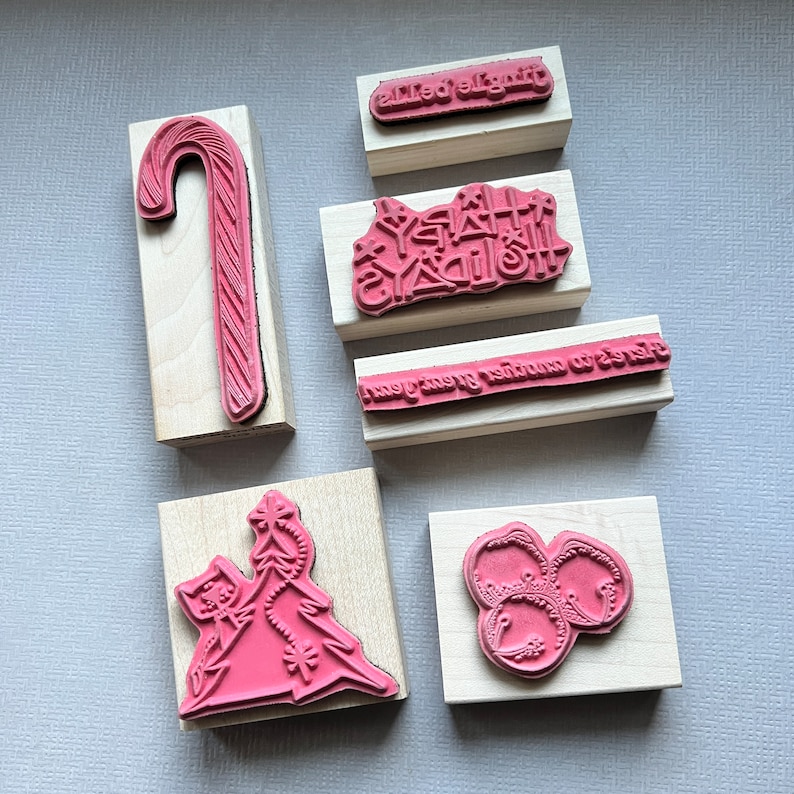 Vintage Rubber Stamps Pick Your Holiday Stamps by Stampotique - Etsy