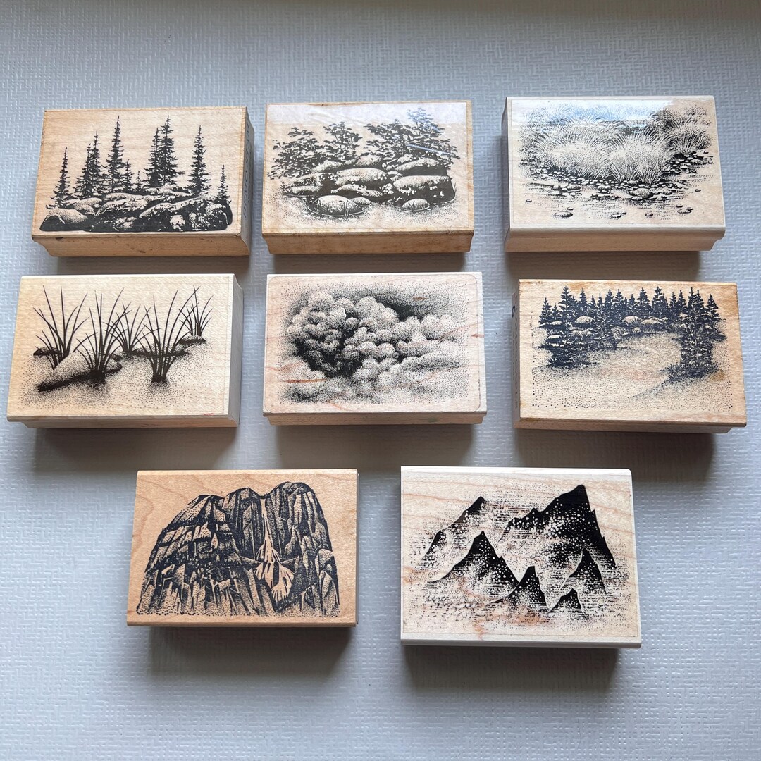Vintage Stampscapes Outdoor Nature Landscape Scene Rubber Stamps - Etsy