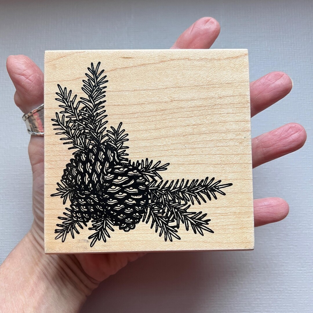 Rubber Stamp Pinecone Corner Border Nature Vintage Rubber Stamp - Etsy