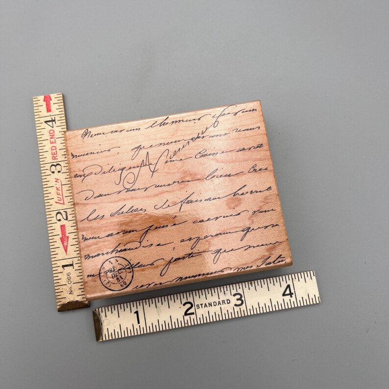 Vintage Rubber Stamp Script Writing Word Background Stamps - Etsy