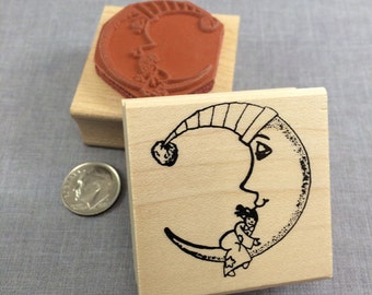 Lady Riding Moon - Etsy
