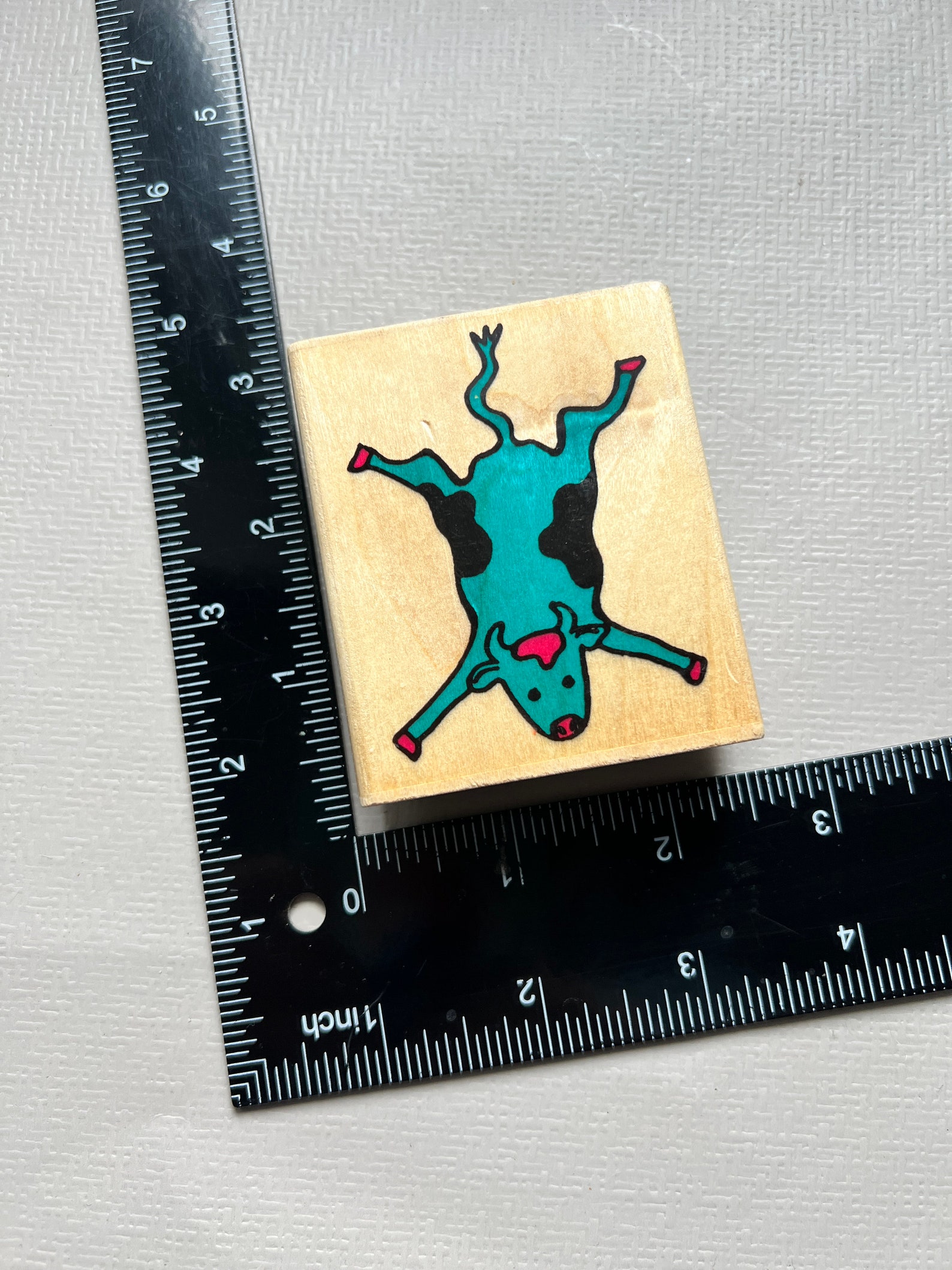 Vintage Rubber Stamp Pick Your Funny Cow Farm Animal Wood Mounted ...