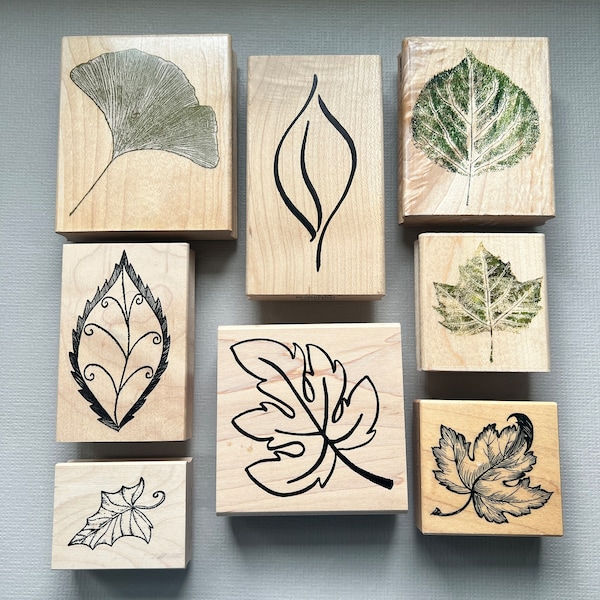 Leaf Rubber Stamp - Etsy