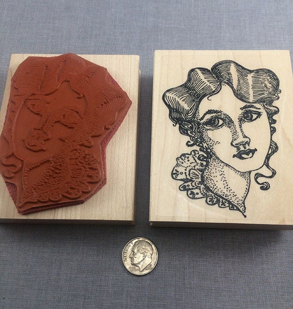 Rubber Stamp Victorian Lady - Etsy