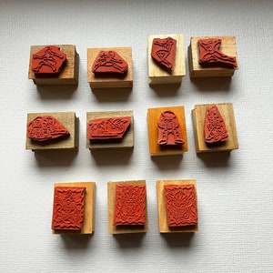 Rubber Stamp Retired Vintage 11 Power Rangers Superhero Wood Mounted ...