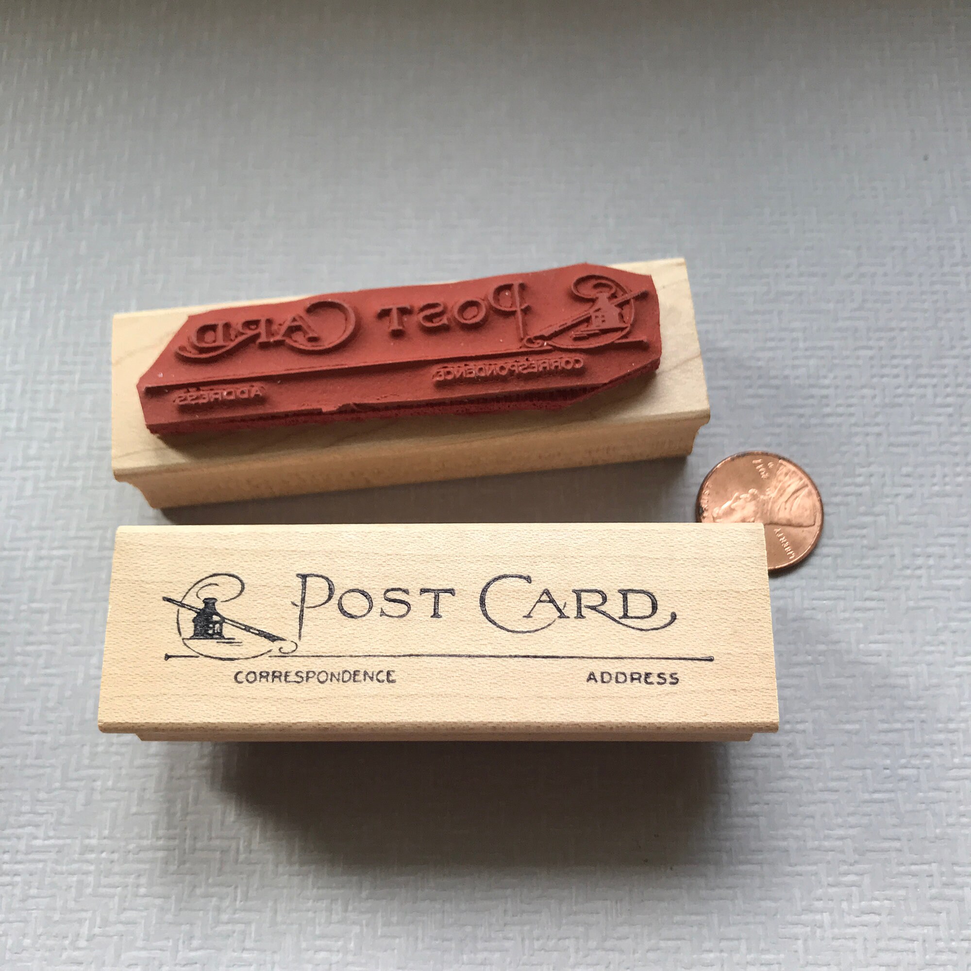 Postcard Wood Mounted Rubber Stamp - Etsy