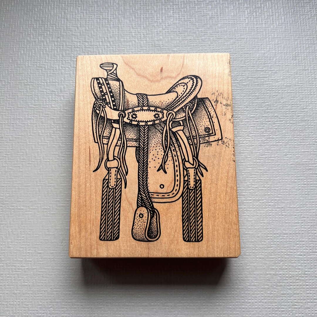Vintage Rubber Stamp Rare Horse Saddle Stamp From Stampa Barbara - Etsy