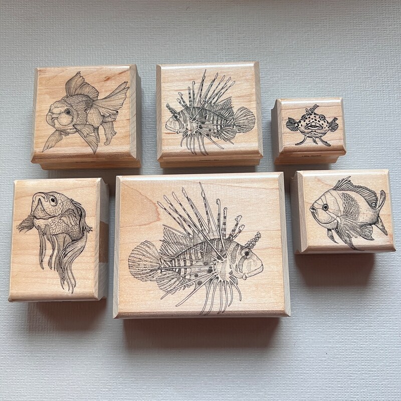 Fish Rubber Stamp - Etsy