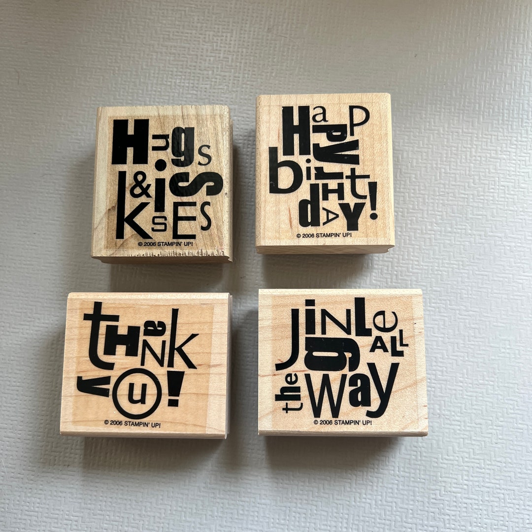 Rubber Stamp Collage Sayings Words From Stampin up Wood Mounted Stamp ...
