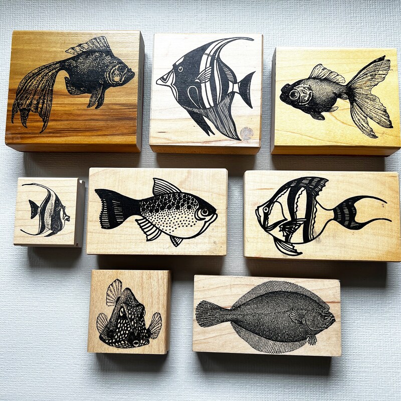Fish Rubber Stamp - Etsy