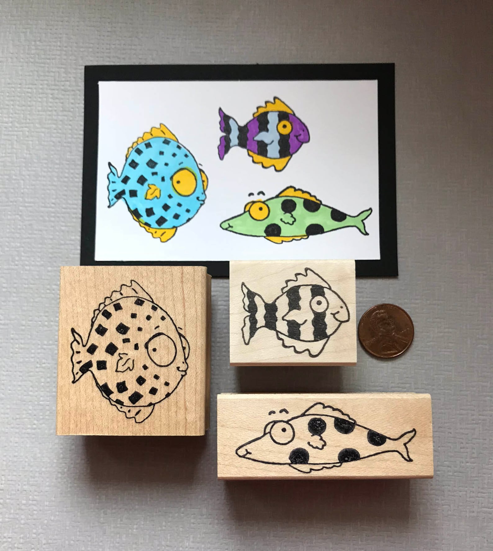 Super Cute Funny Fish Rubber Stamps - Etsy