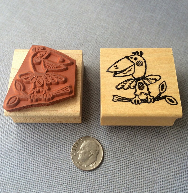 Wacky Toucan Bird Rubber Stamp | Etsy