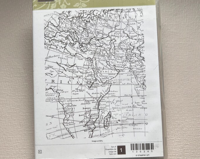 Rubber Stamp Stampin up Large Map Background Cling Rubber Stamp - Etsy