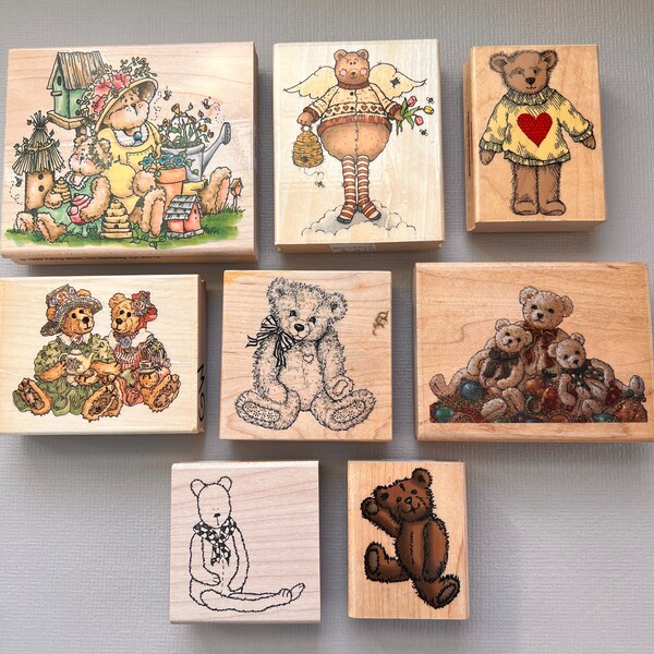 Bear Rubber Stamp - Etsy