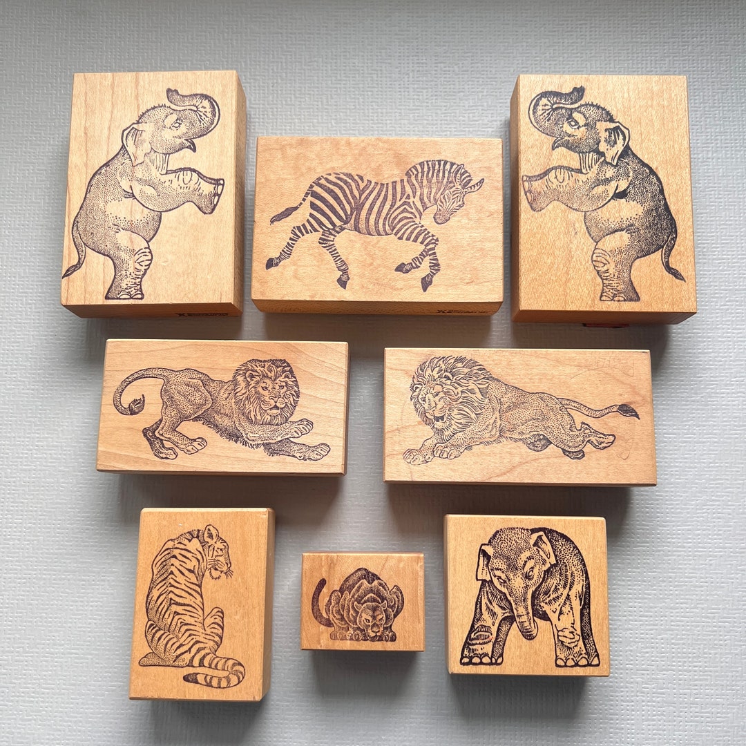 Vintage Rubber Stamps Choose Your Circus Animals Elephants, Panther ...