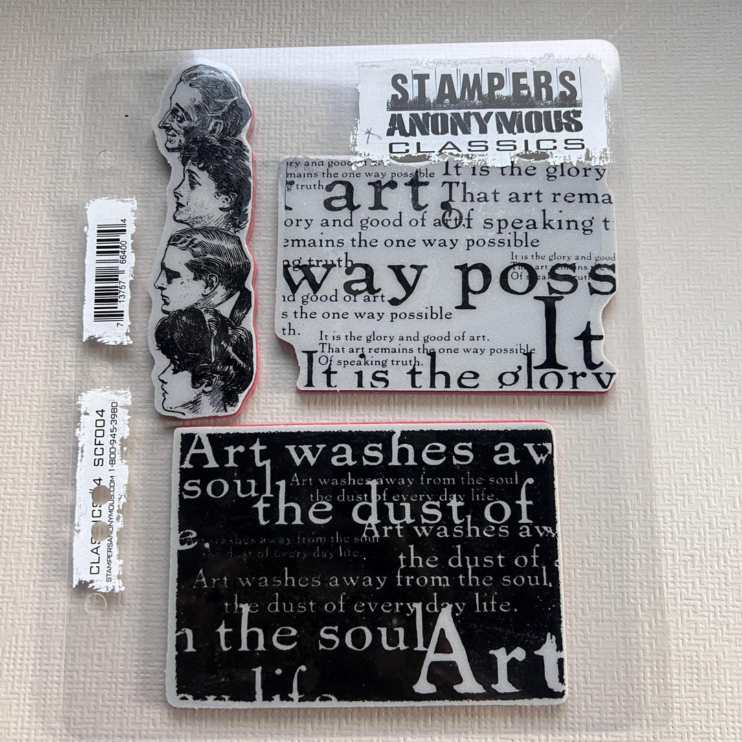 Tim Holtz Rubber Stamp Set Classic Art Word and People 3 Stamp Set ...