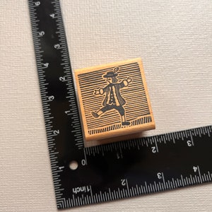 Rubber Stamp Vintage Carved People and Objects Music Wood Mounted ...