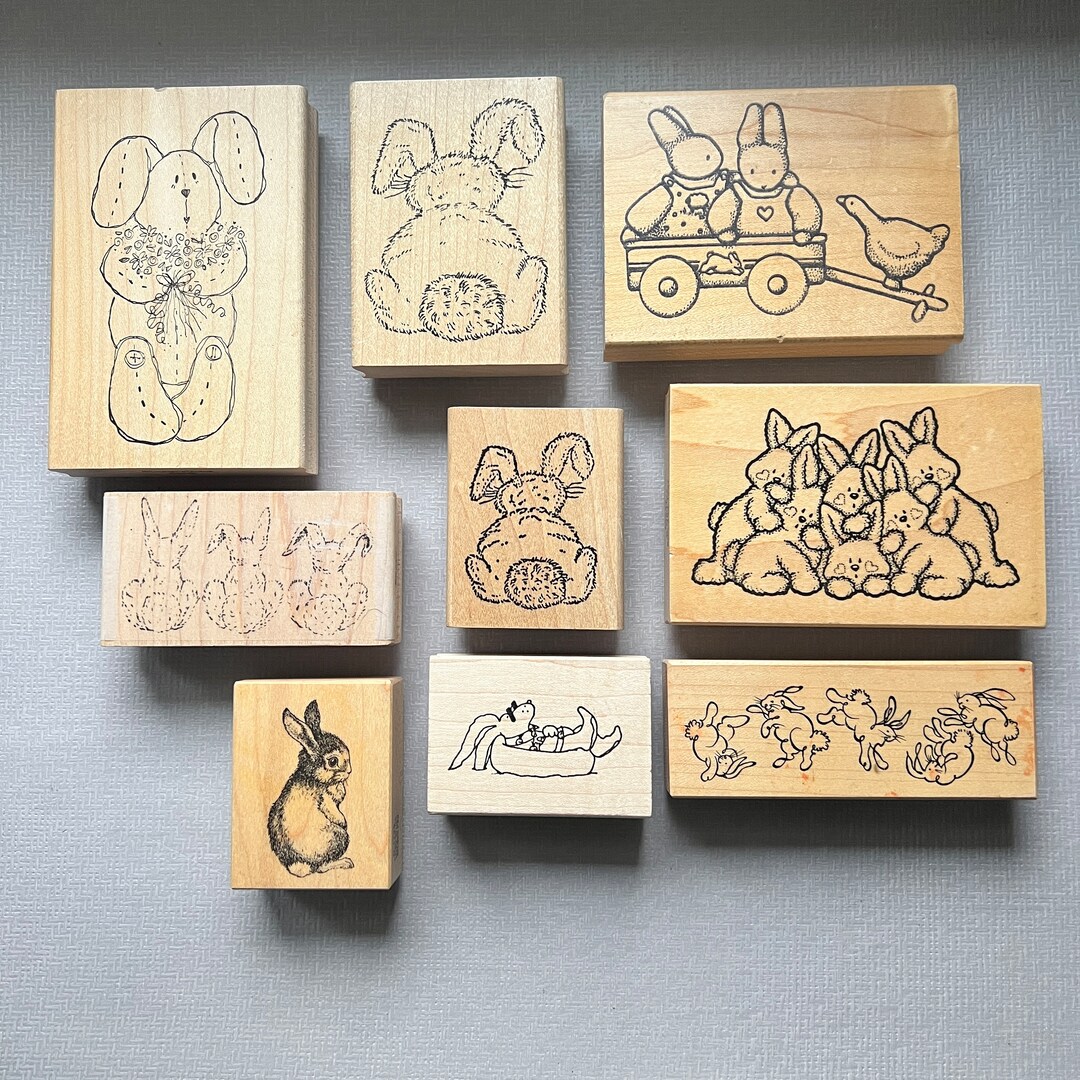 Rubber Stamp Pick Your Cute Rabbit or Bunny Wood Mounted Stamps - Etsy