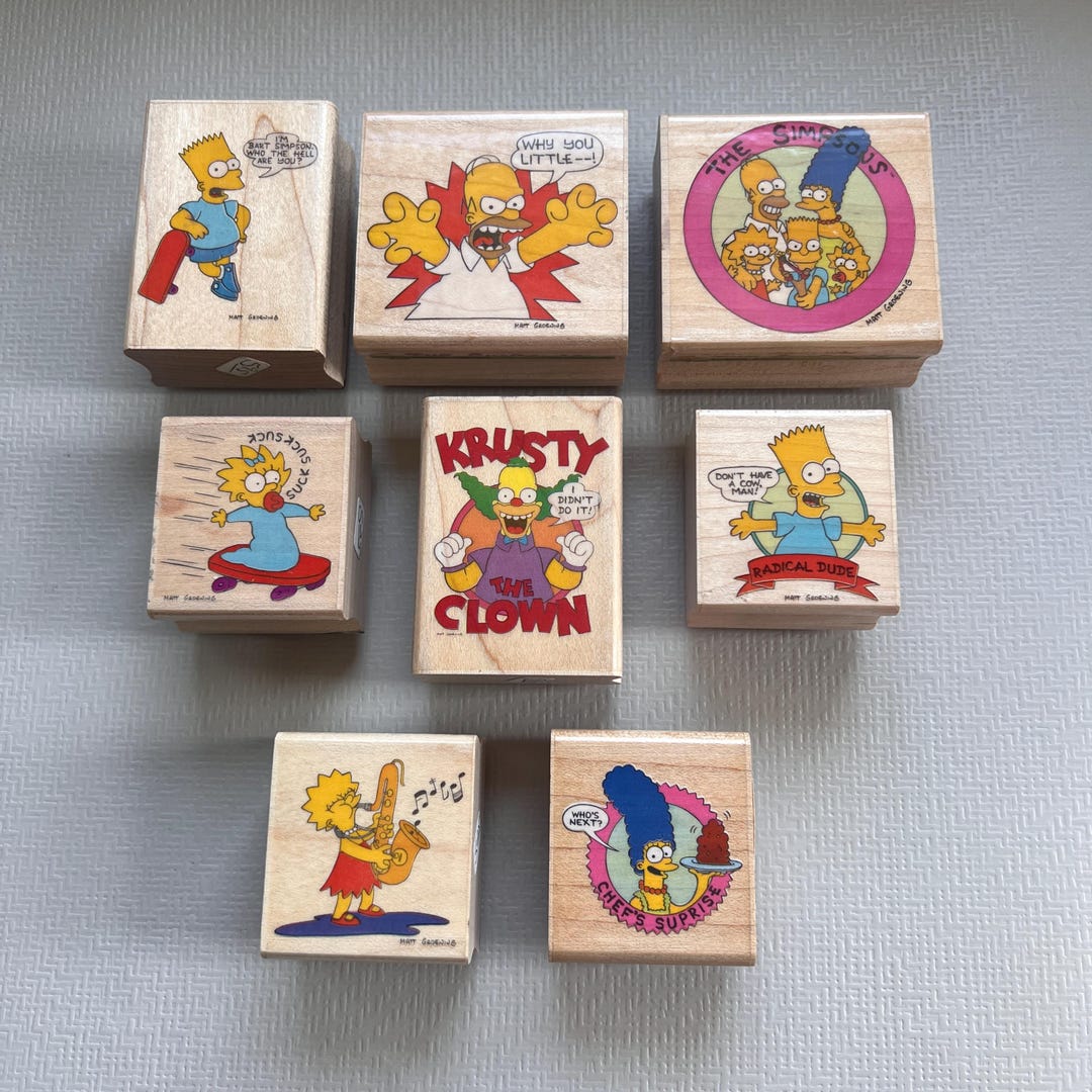 Rubber Stamps Simpson Family, Homer, Marge, Bart, Lisa, and Maggie ...