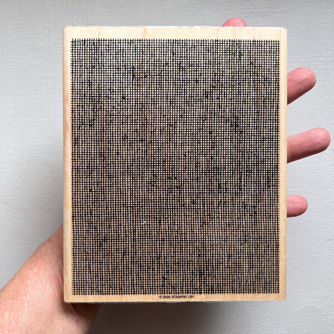Large Rubber Stamp Screen Pattern Background Wood Mounted Stamp From ...