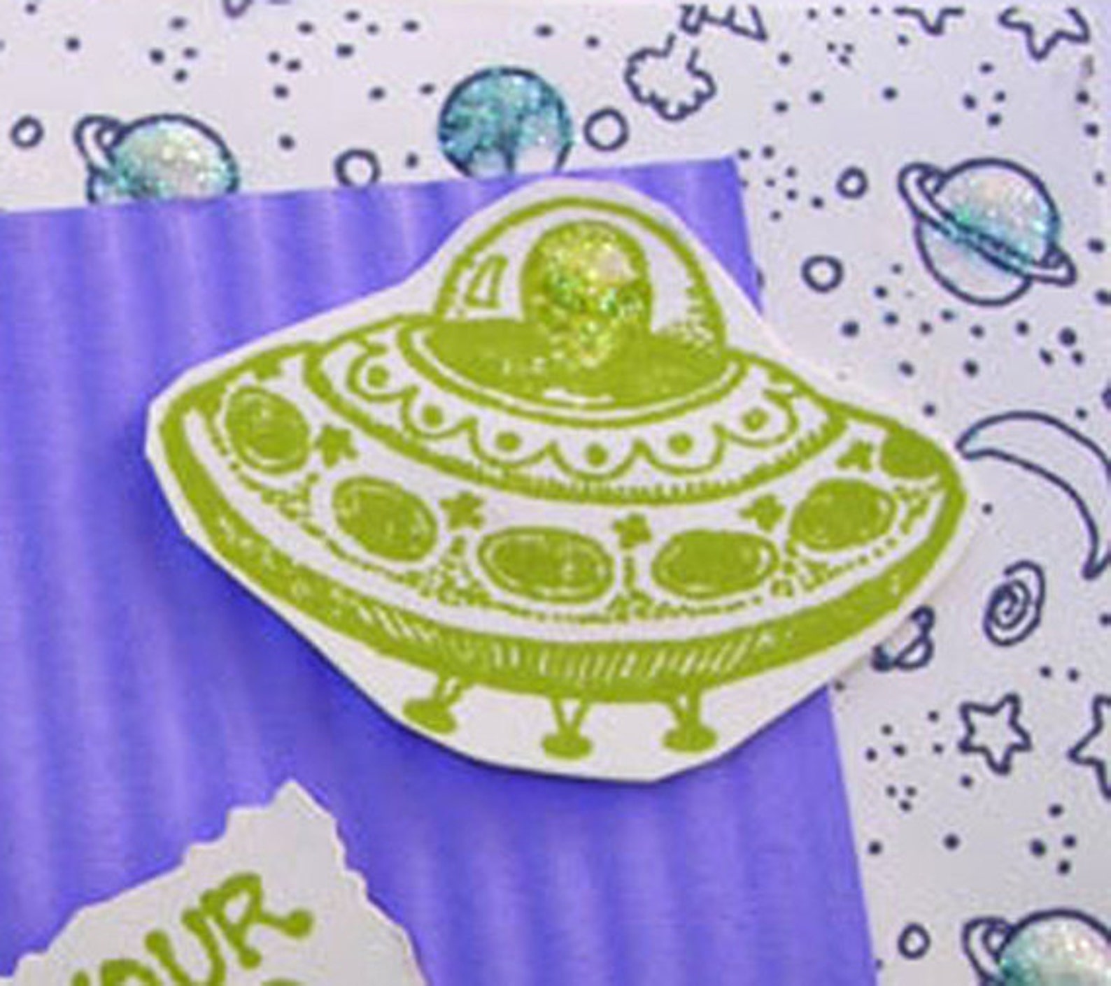 Alien Spaceship Rubber Stamp - Etsy