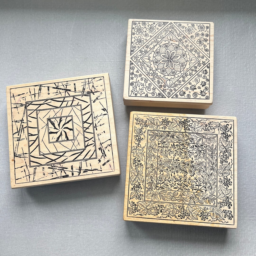 Vintage Large Square Pattern Rubber Stamps From Magenta - Etsy