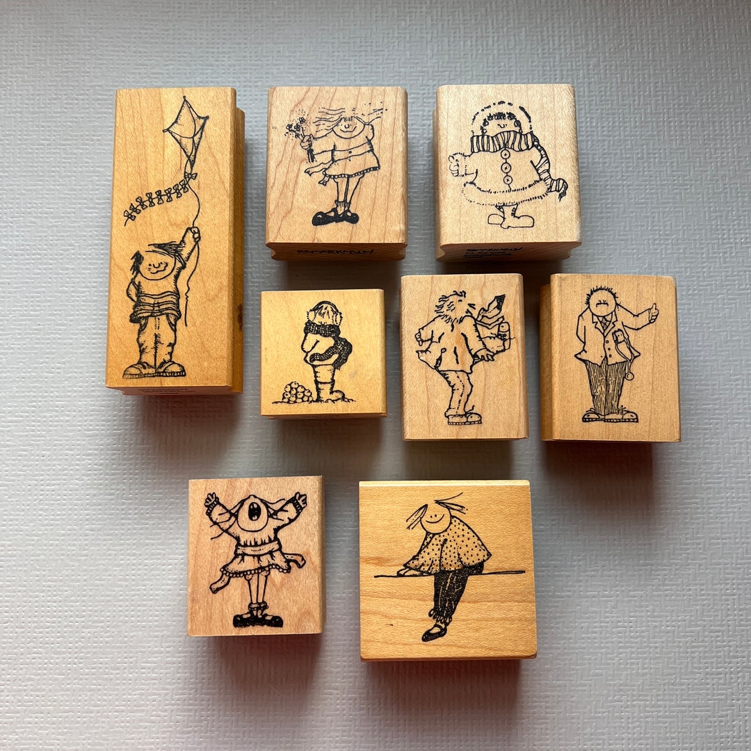 Vintage Rare Rubber Stamp People Characters From Remarkables - Etsy