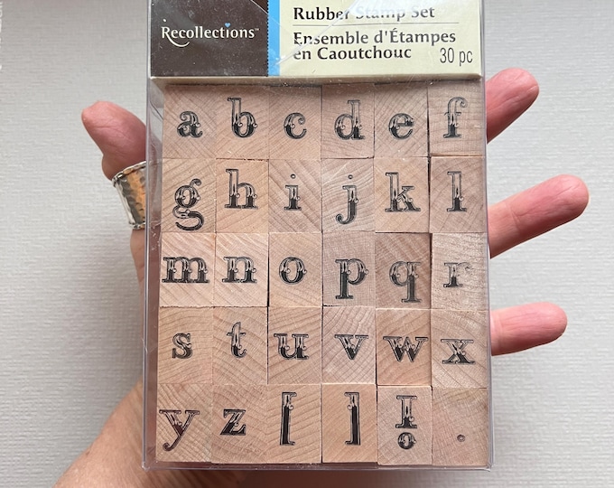 Rubber Stamp Alphabet Lowercase Set Wood Mounted From Recollections - Etsy