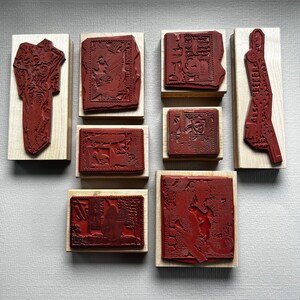 Vintage Rare Acey Deucy Collage Wood Mounted Rubber Stamps - Etsy