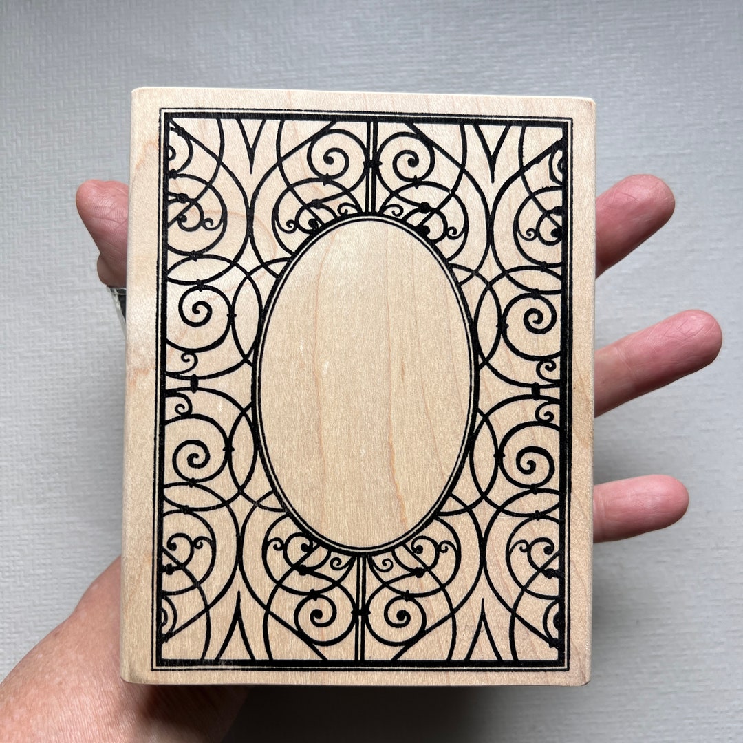 Vintage Rubber Stamp Oval Pattern Frame Rubber Stamp From Magenta - Etsy