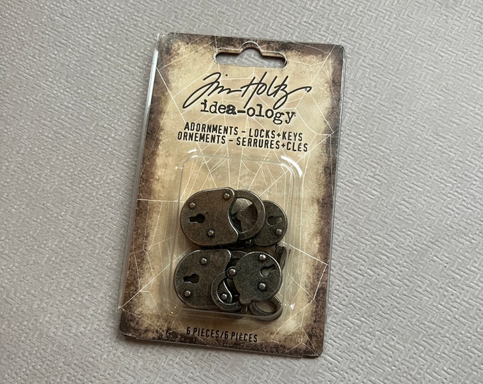 Tim Holtz Idea-ology Locks and Keys Embellishments Antique Metal Finish ...