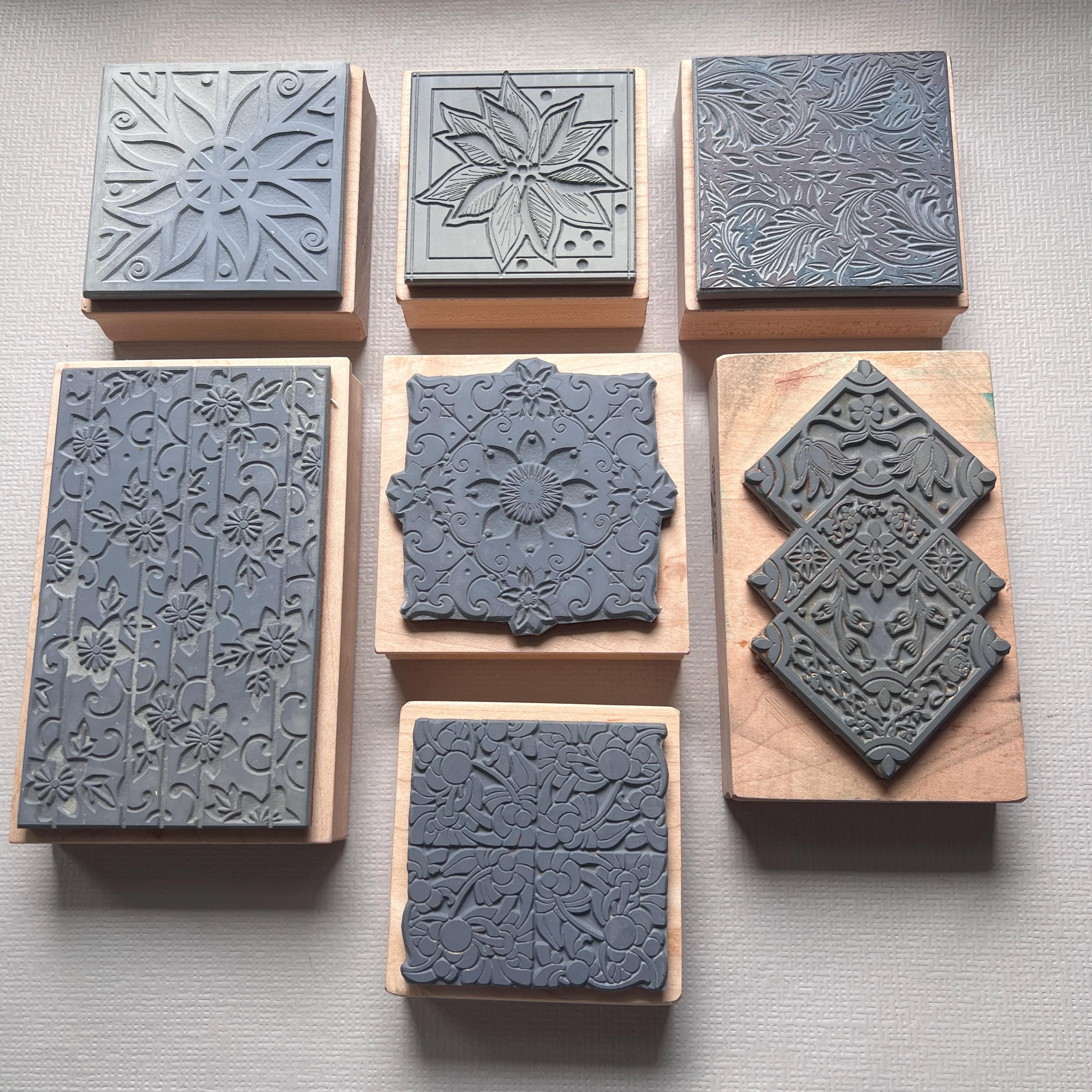 Rubber Stamps Vintage Pattern Flower Leaves Wood Mounted Stamps From ...