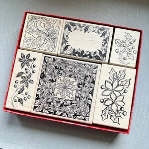 Vintage Holiday Rubber Stamp Set Special Edition Magenta Set - Etsy