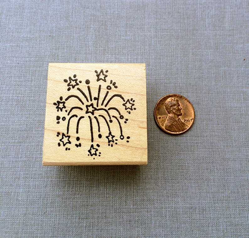 Fireworks Rubber Stamp - Etsy