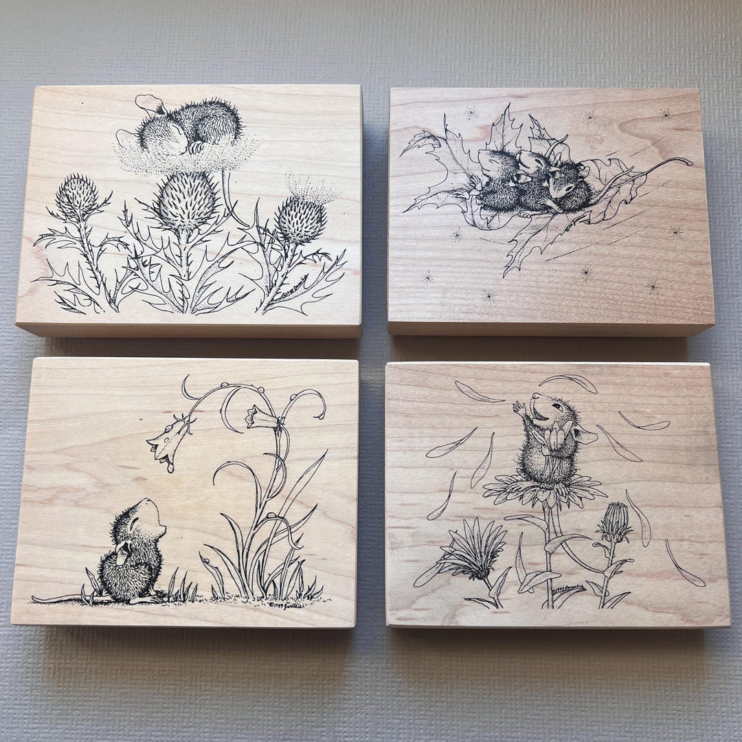 Vintage Retired Rare House Mouse Nature Rubber Stamps - Etsy